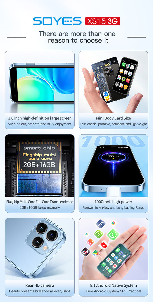 Mini Android Smartphone - Compact 3.0" Screen, 16GB, Wi-Fi & 4G LT ...